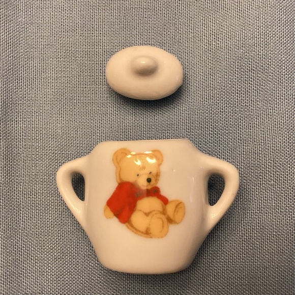 Source Unknown | Toys | Vintage Childs Porcelain Teddy Bear Tea Set ...